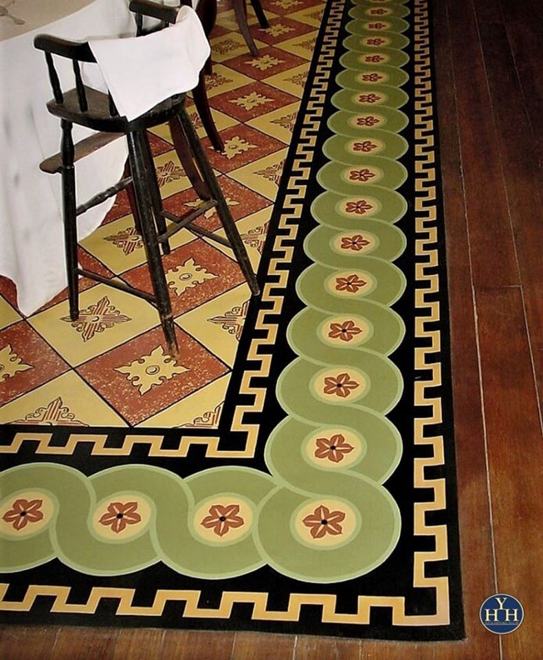 Wonderful Painted Canvas Floor Cloth - Your Historic House
