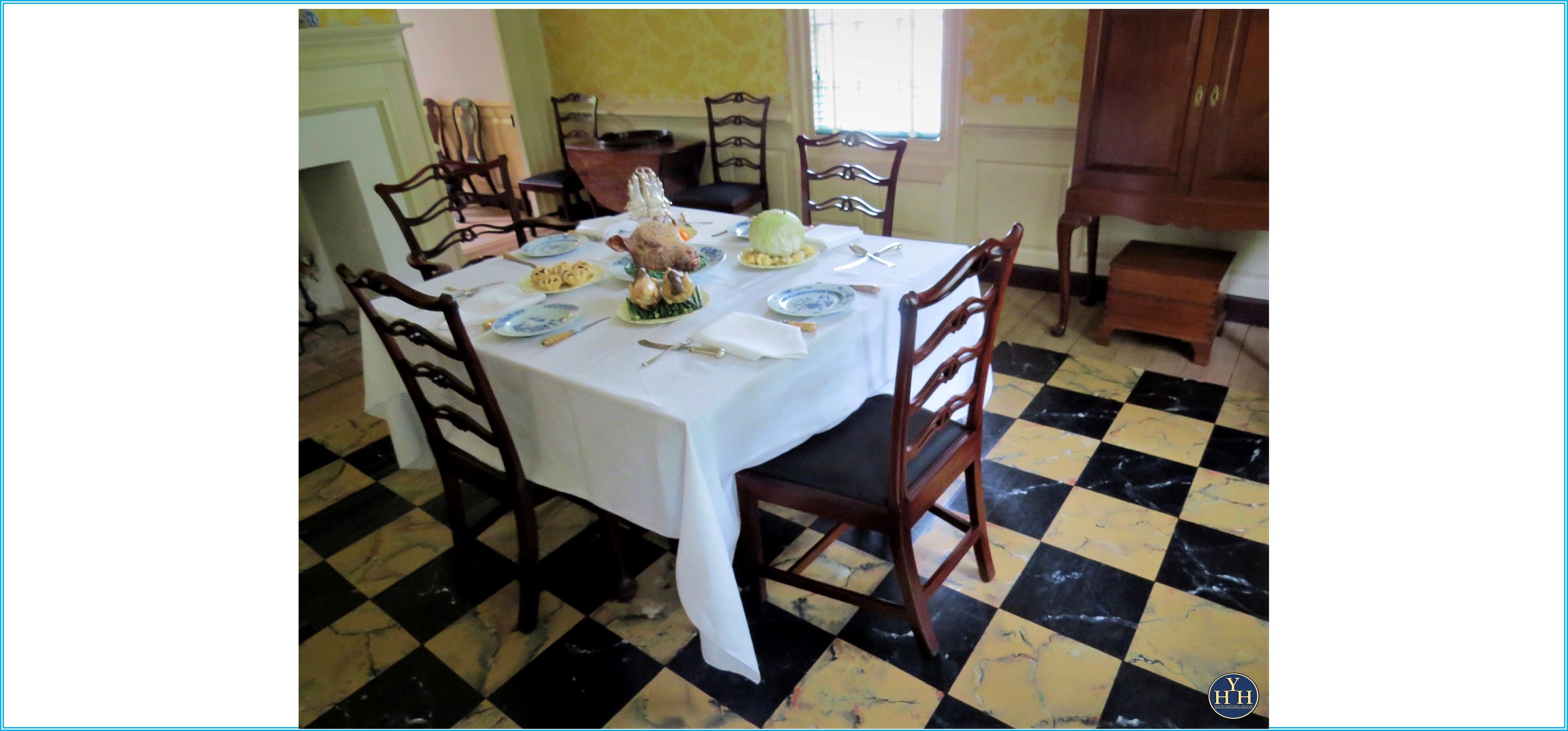 Marbleized Canvas Floor Cloth - Your Historic House